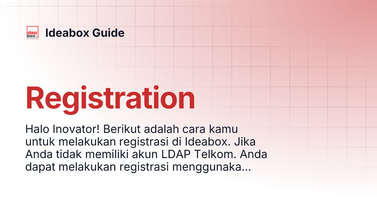 Registration | Ideabox Guide